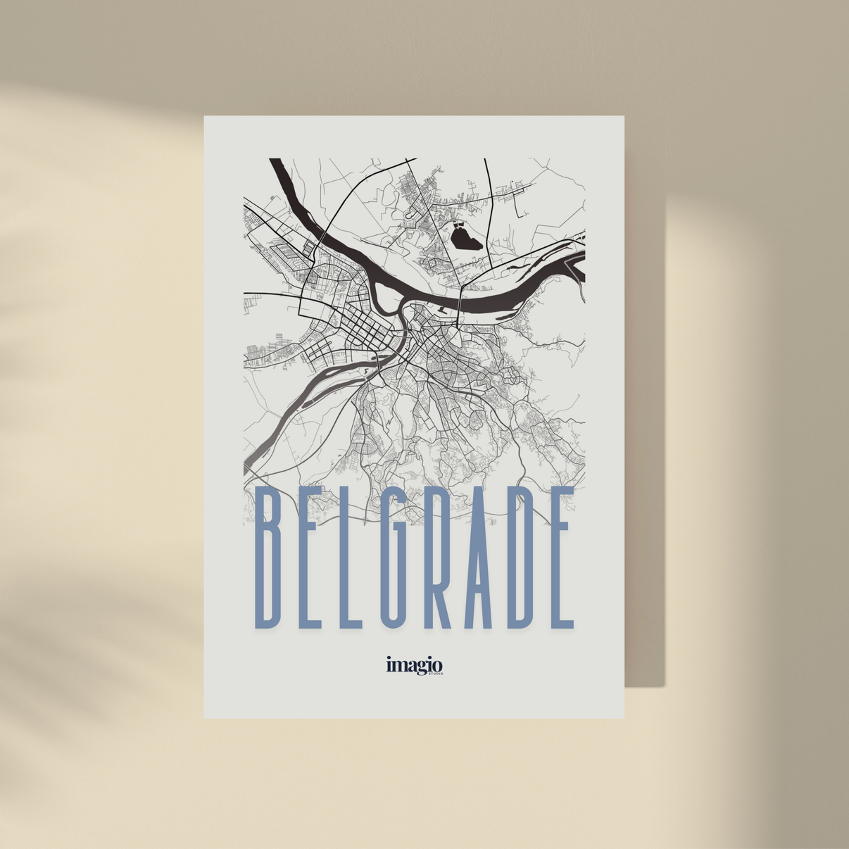 Belgrade Map - Blue – Imagio